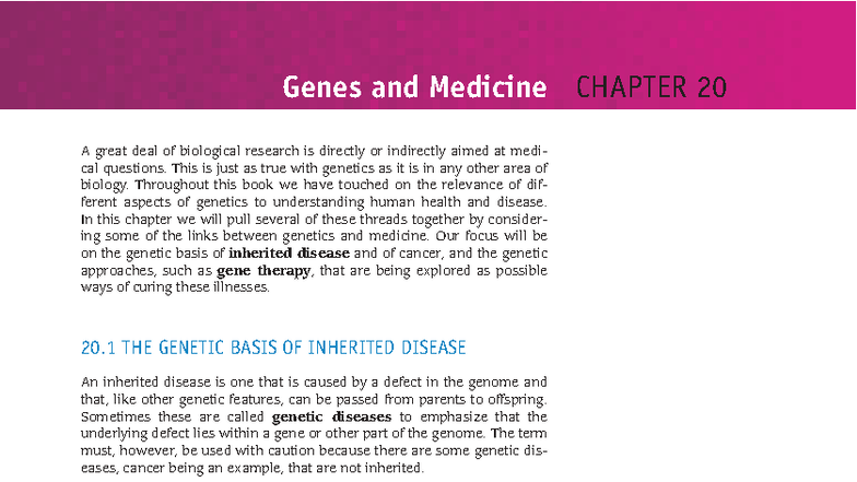 Genes and Medicine: Inherited Diseases and Genetic Approaches ...