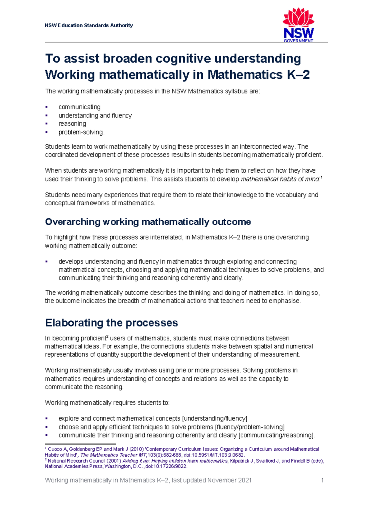 Mathematics K-2: Enhancing Proficiency through Problem-Solving ...