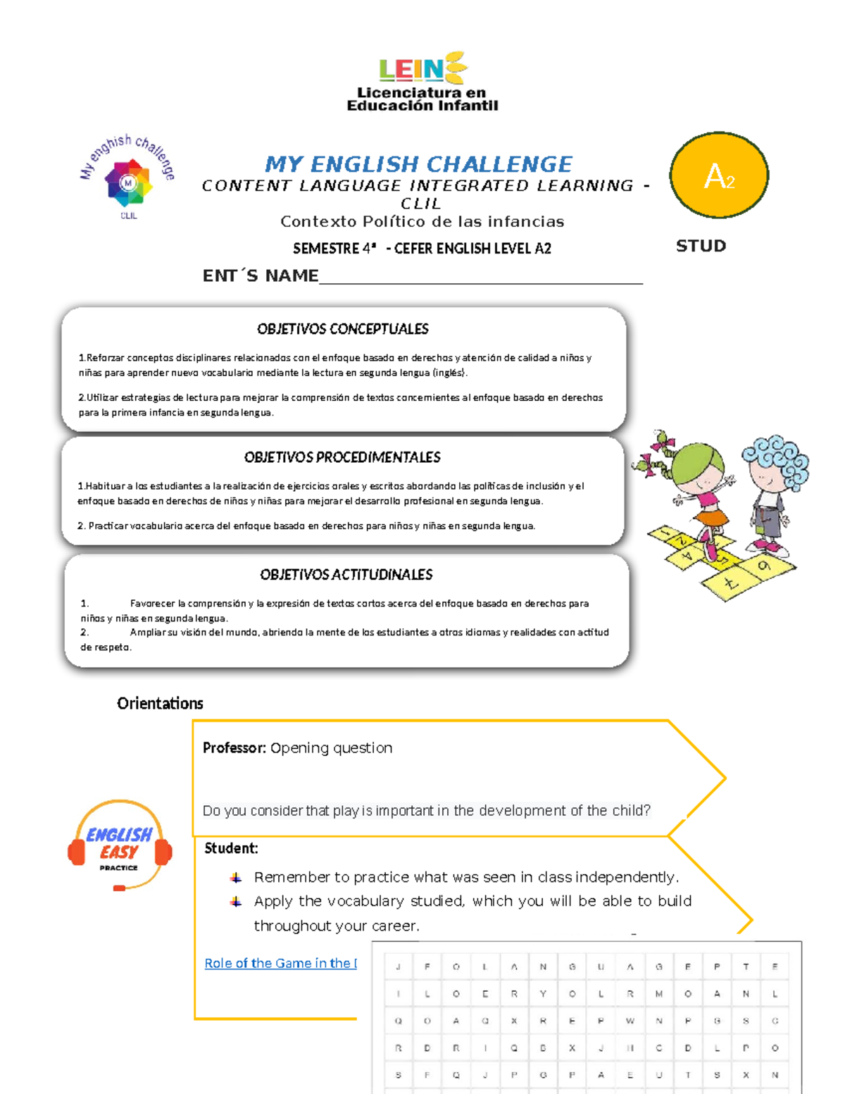 Guía CLIL: Refuerzo de Inglés para Nivel A2 - Semestre 4 - Studocu