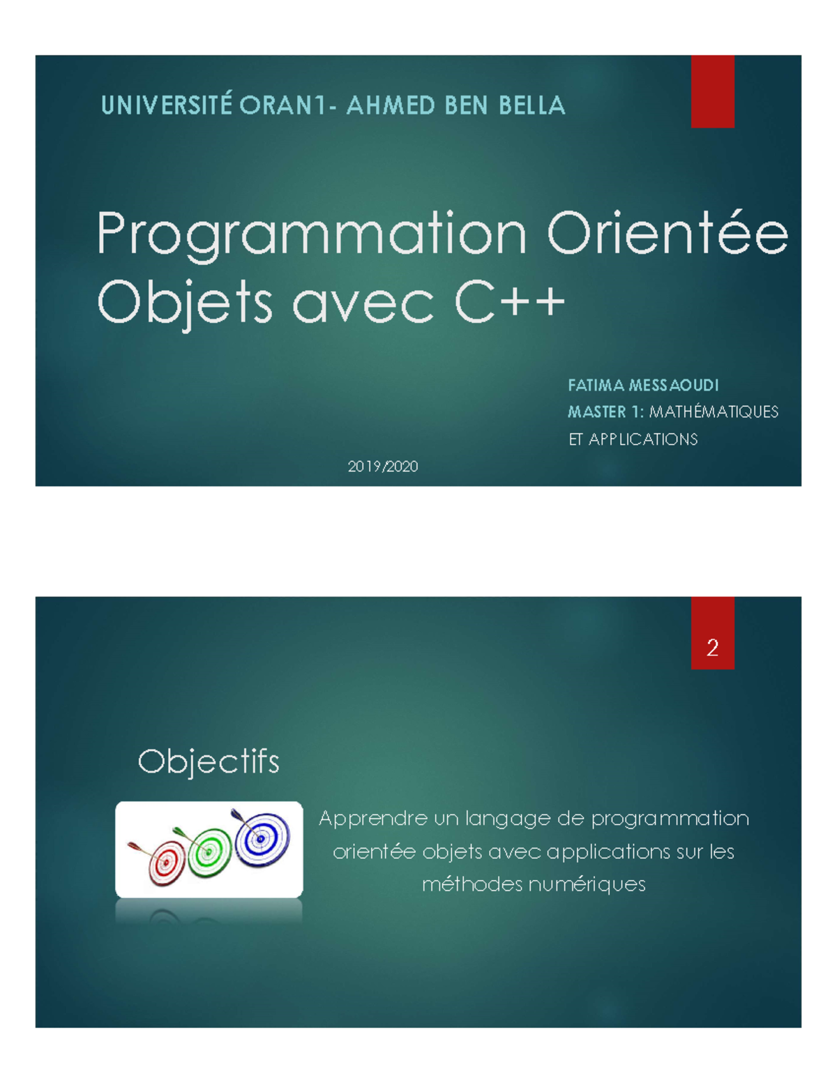 Ch Programmation Orientee Objets C++ Messaouidi - Programmation Orientée Objets avec C++ FATIMA ...