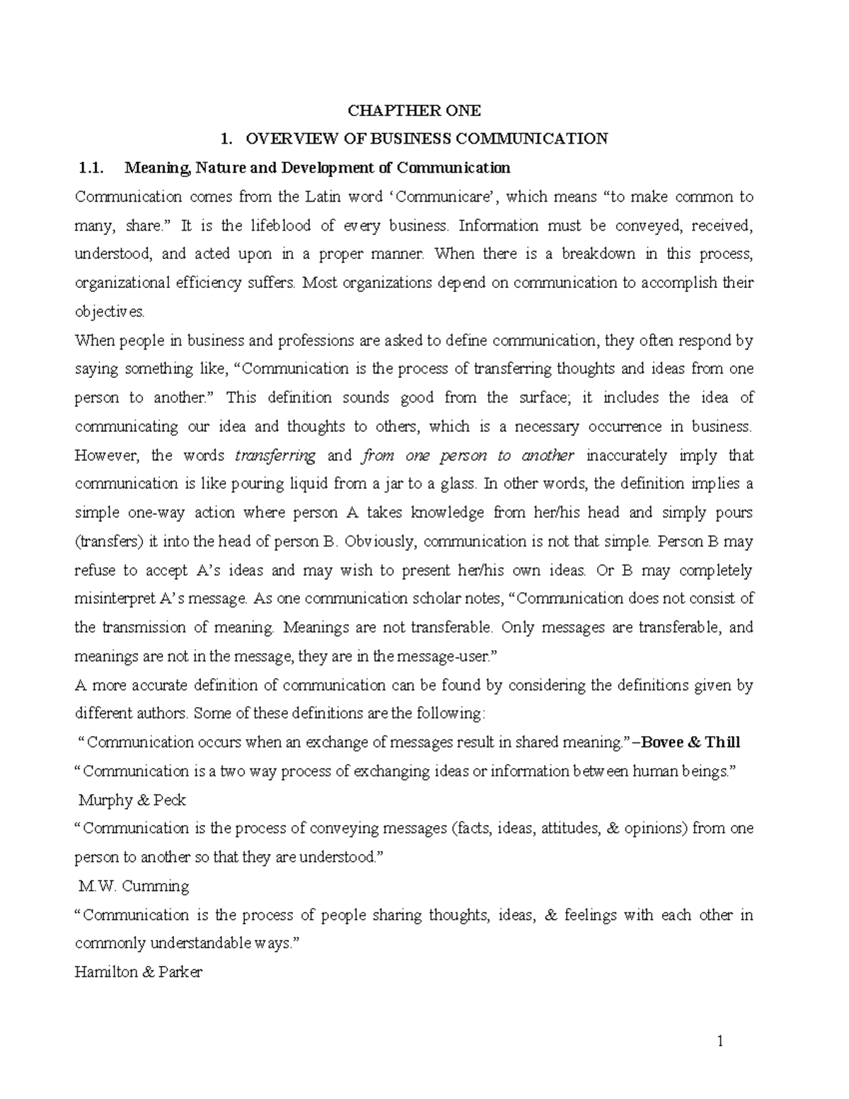 CH 1: Overview of Business Communication - Lecture Notes - Studocu