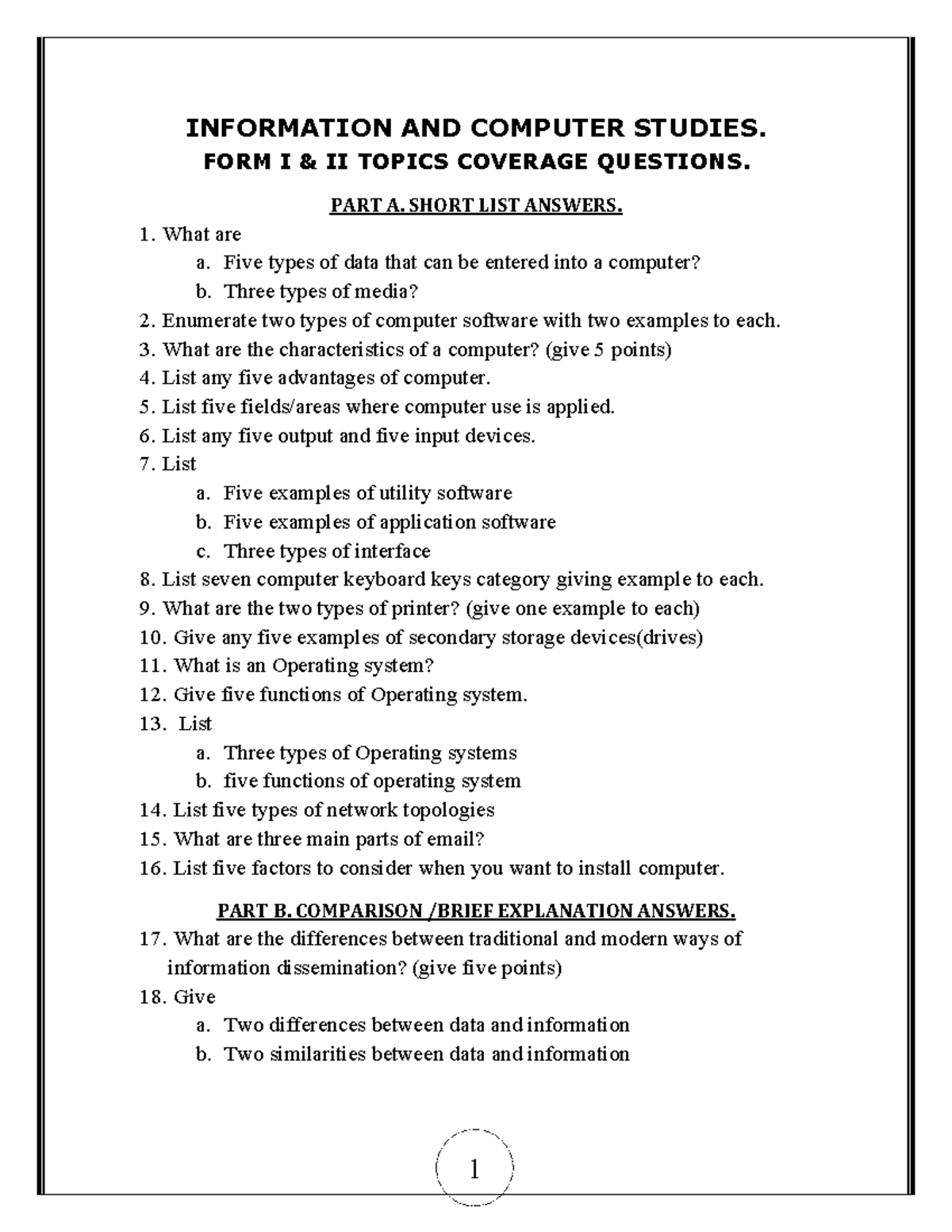 ICS 101: Comprehensive Coverage of Information Systems Topics - Studocu