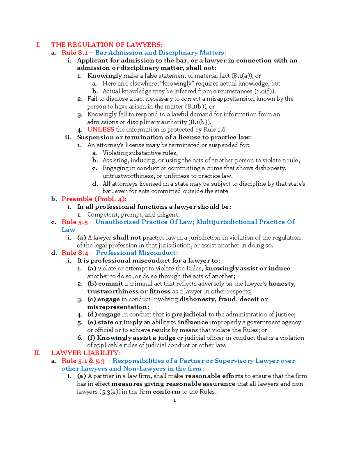 Best Professional Responsibility Outline (LAW 101) - Studocu