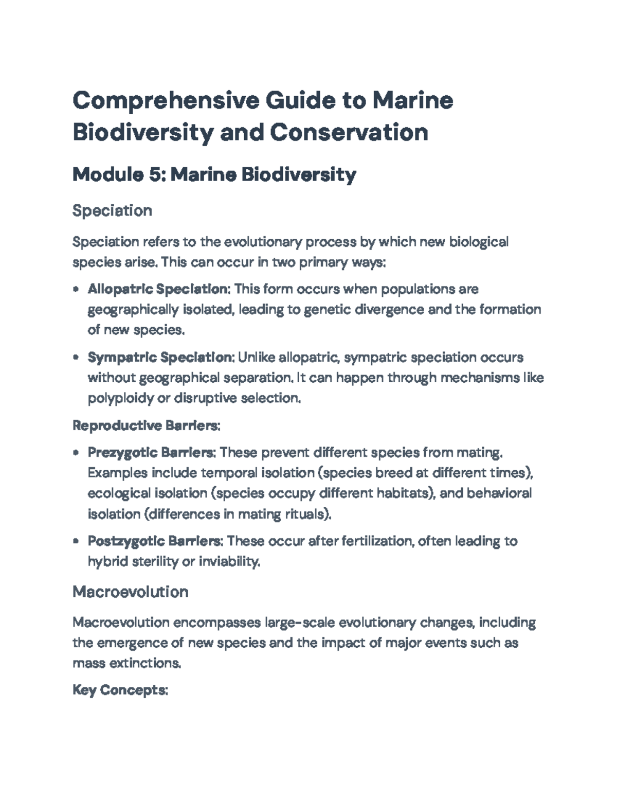 Marine Biodiversity and Ecosystem Dynamics: A Comprehensive Overview ...