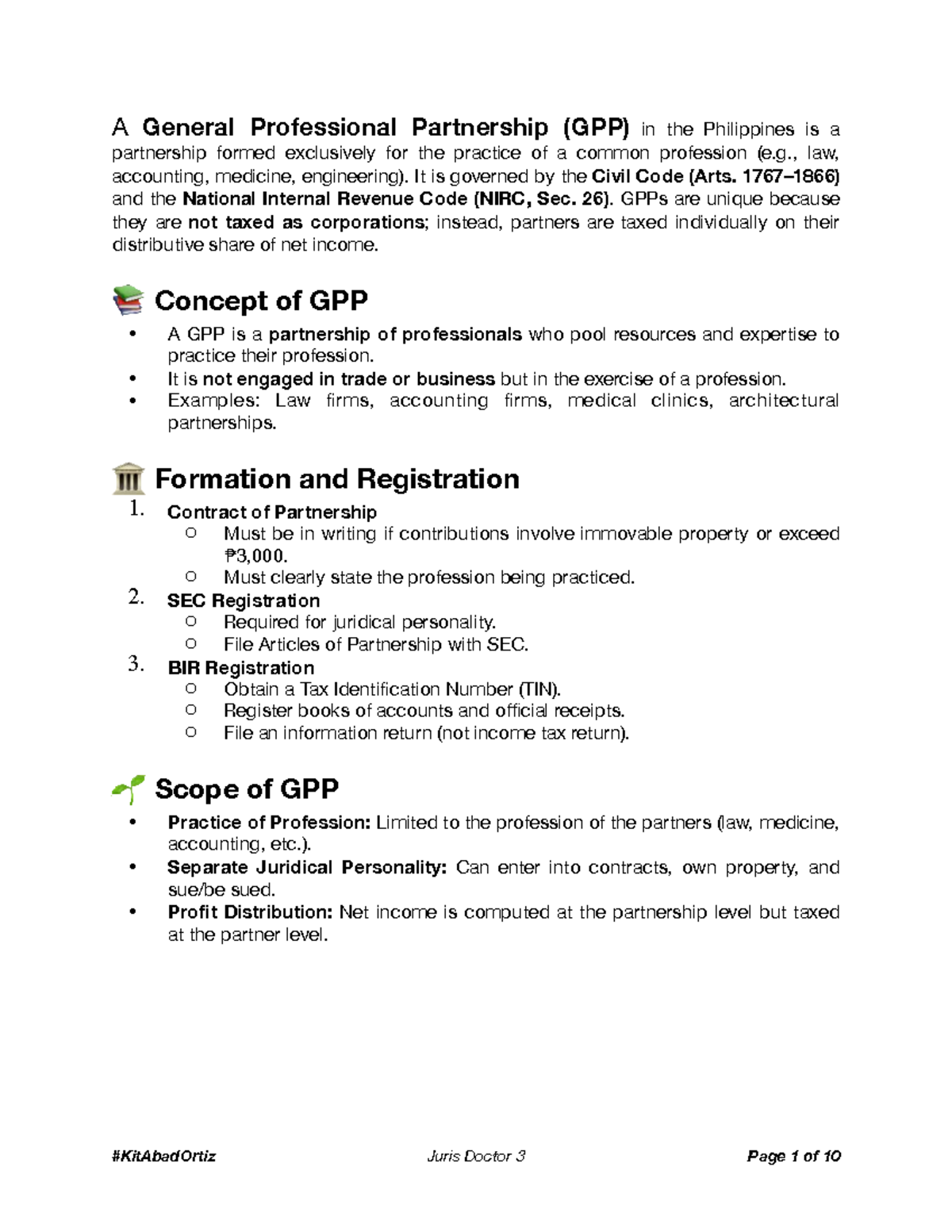 General Professional Partnership (GPP) in the Philippines: Overview and ...