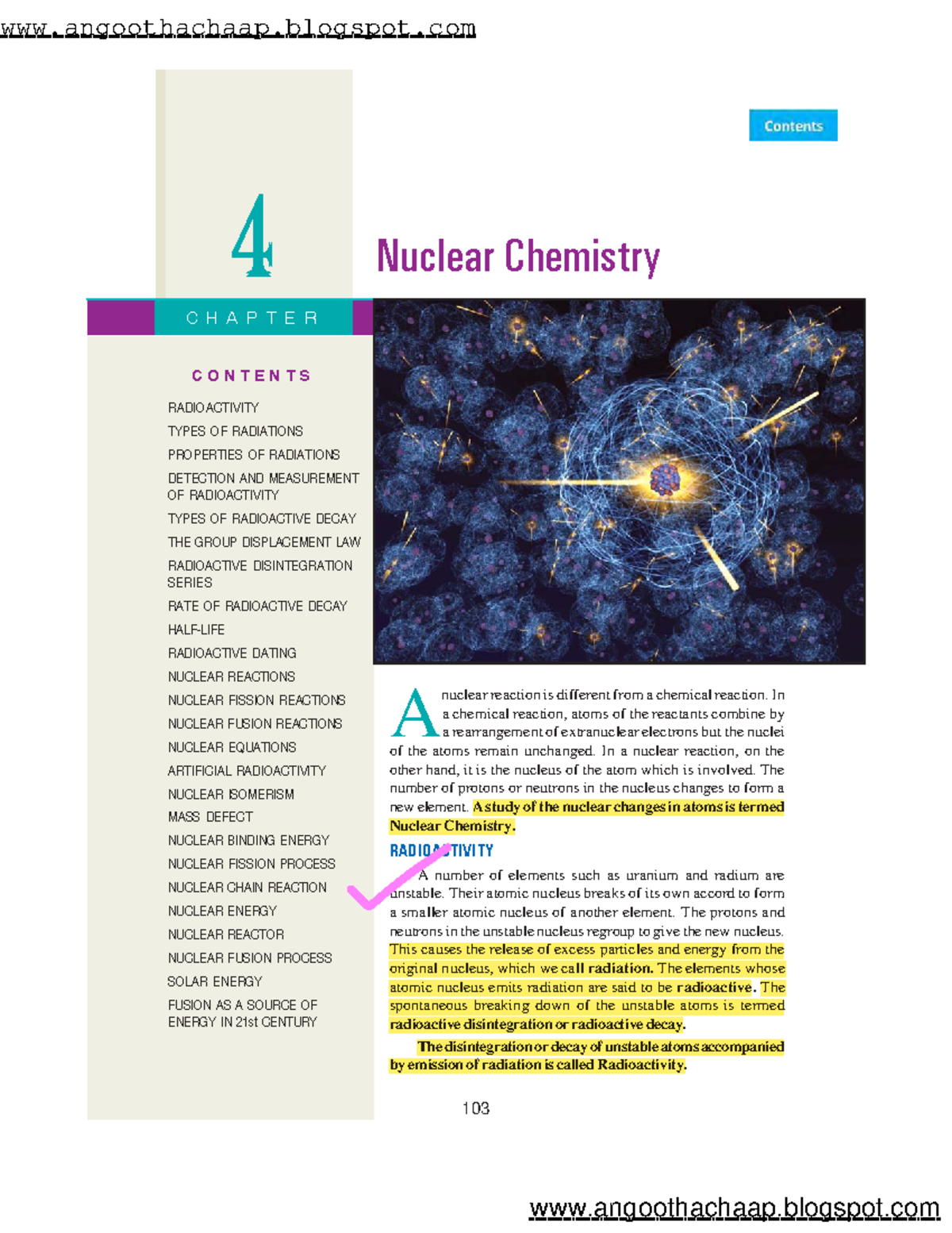 Nuclear Chemistry - In a chemical reaction, atoms of the reactants ...