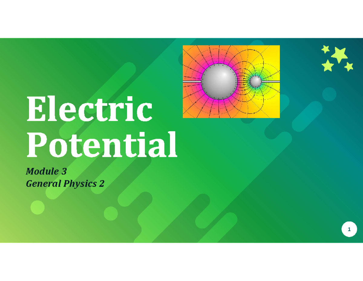 Module 3: General Physics 2 lesson objectives on electric potential ...