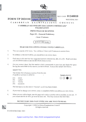 CSEC Information Technology Paper 1 Booklet (2014 - 2021) - .. I . T ...