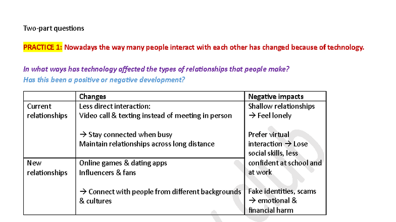 (Handout) 2-part question ver 2 - Two-part questions 1 PRACTICE 1 ...