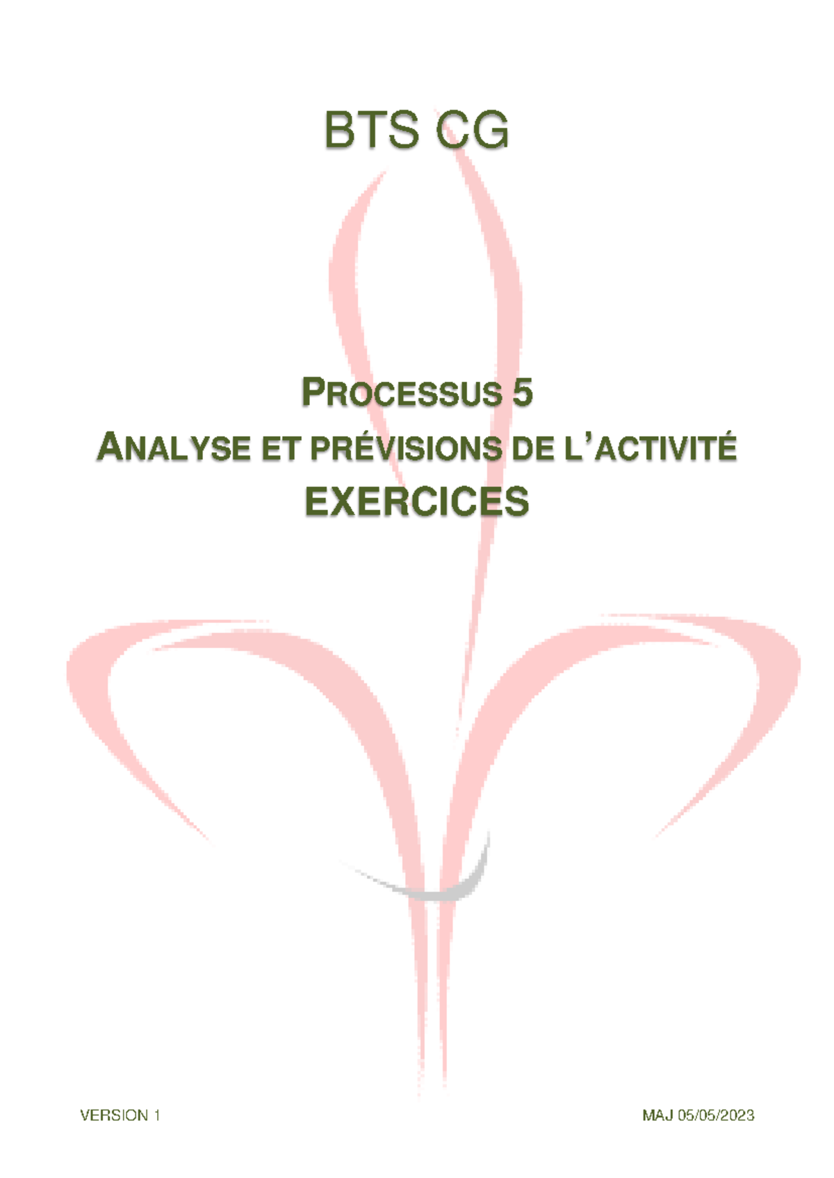 Exercices P5 - Analyse et Prévisions de l'Activité (BTS CG) - Studocu