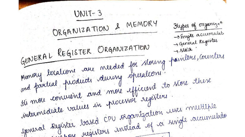 CO UNIT 3: Computer Organization Overview for BTech Students - Studocu
