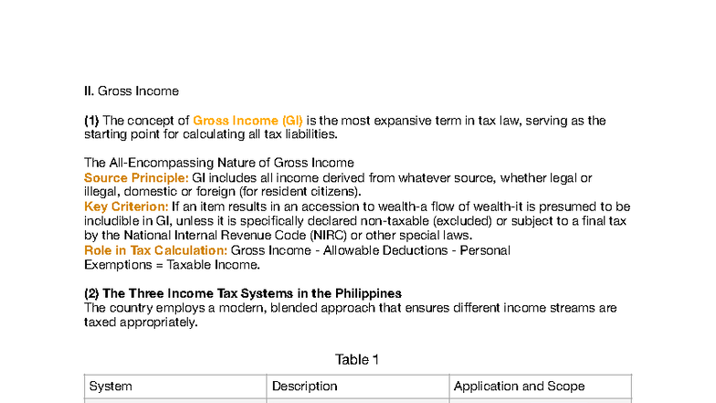 Gross Income Inclusions & Exclusions: Taxation Overview (Tax 101) - Studocu
