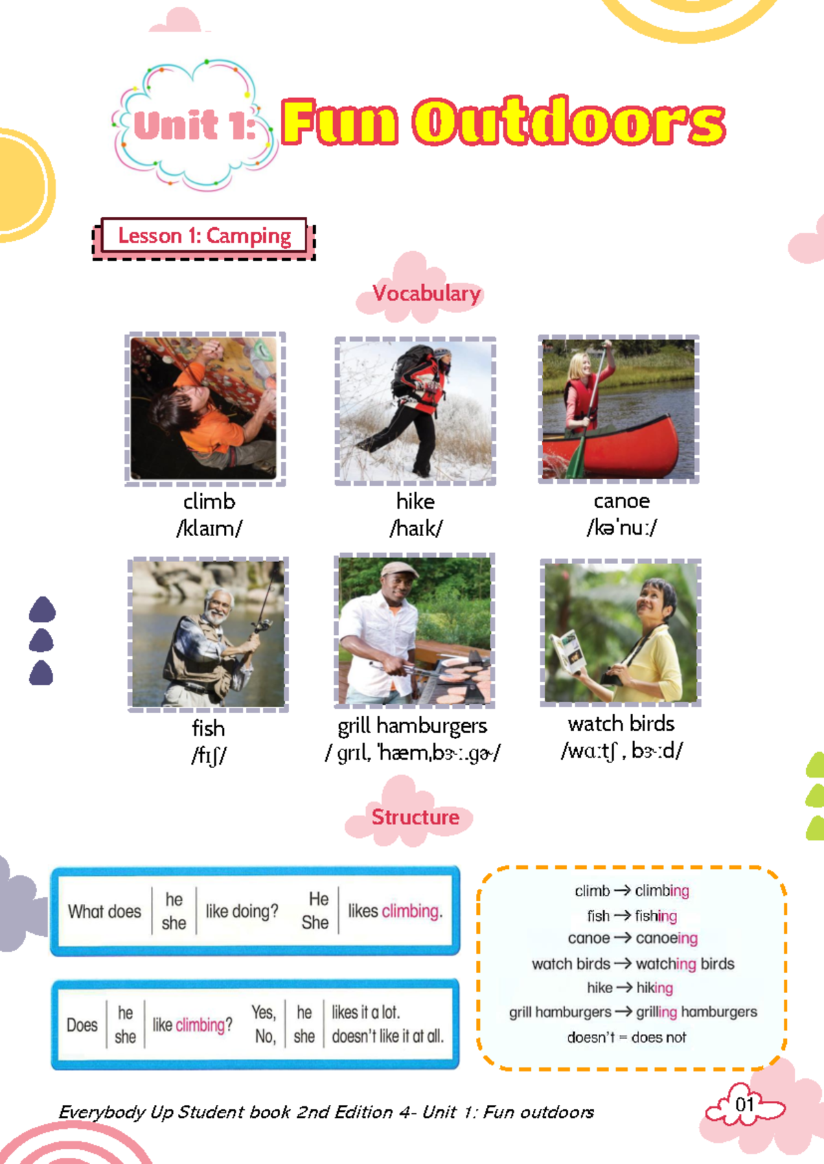 BTBT UP 4 Unit 1: Fun Outdoor Activities Vocabulary and Exercises - Studocu