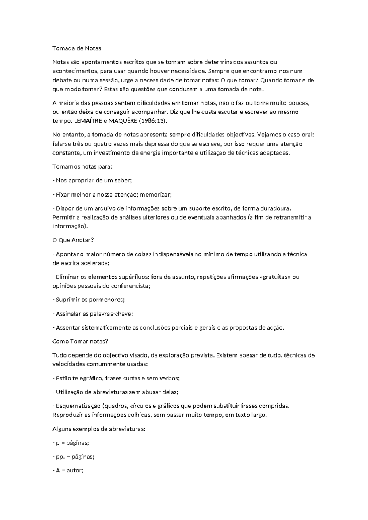 Notas sobre Tomada de Notas: Técnicas e Importância na Aprendizagem ...