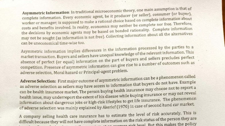 Economics Unit 8 Notes: Asymmetric Information & Market Dynamics - Studocu