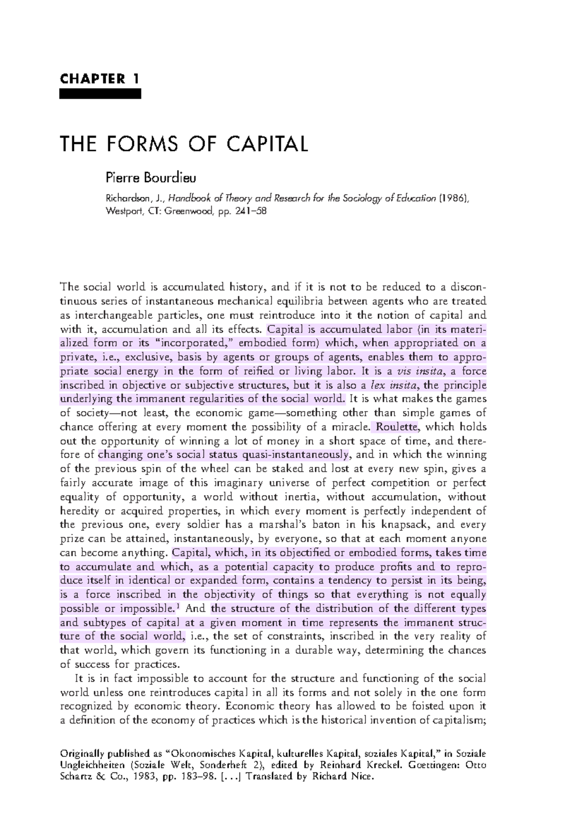 CHAPTER 1: Bourdieu's Forms of Capital Explained in Depth - Studocu