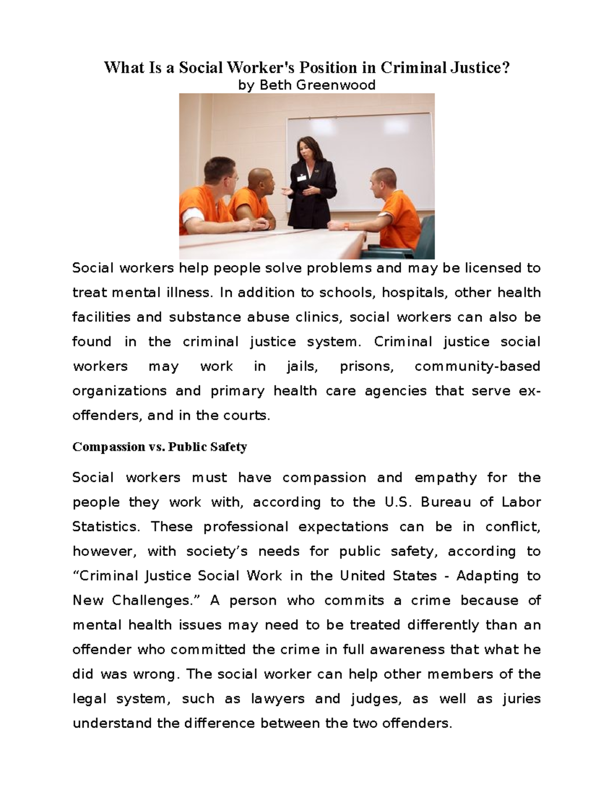 4-Social Workers' Roles in the Criminal Justice System - Studocu