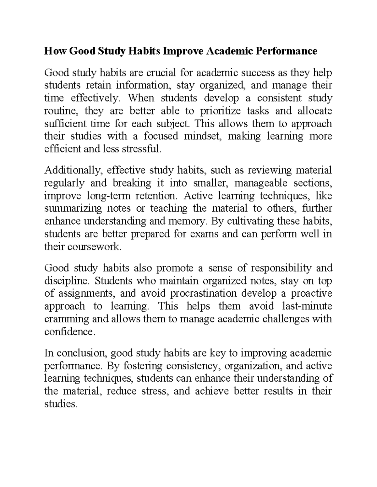 How Good Study Habits Improve Academic Performance - When students ...