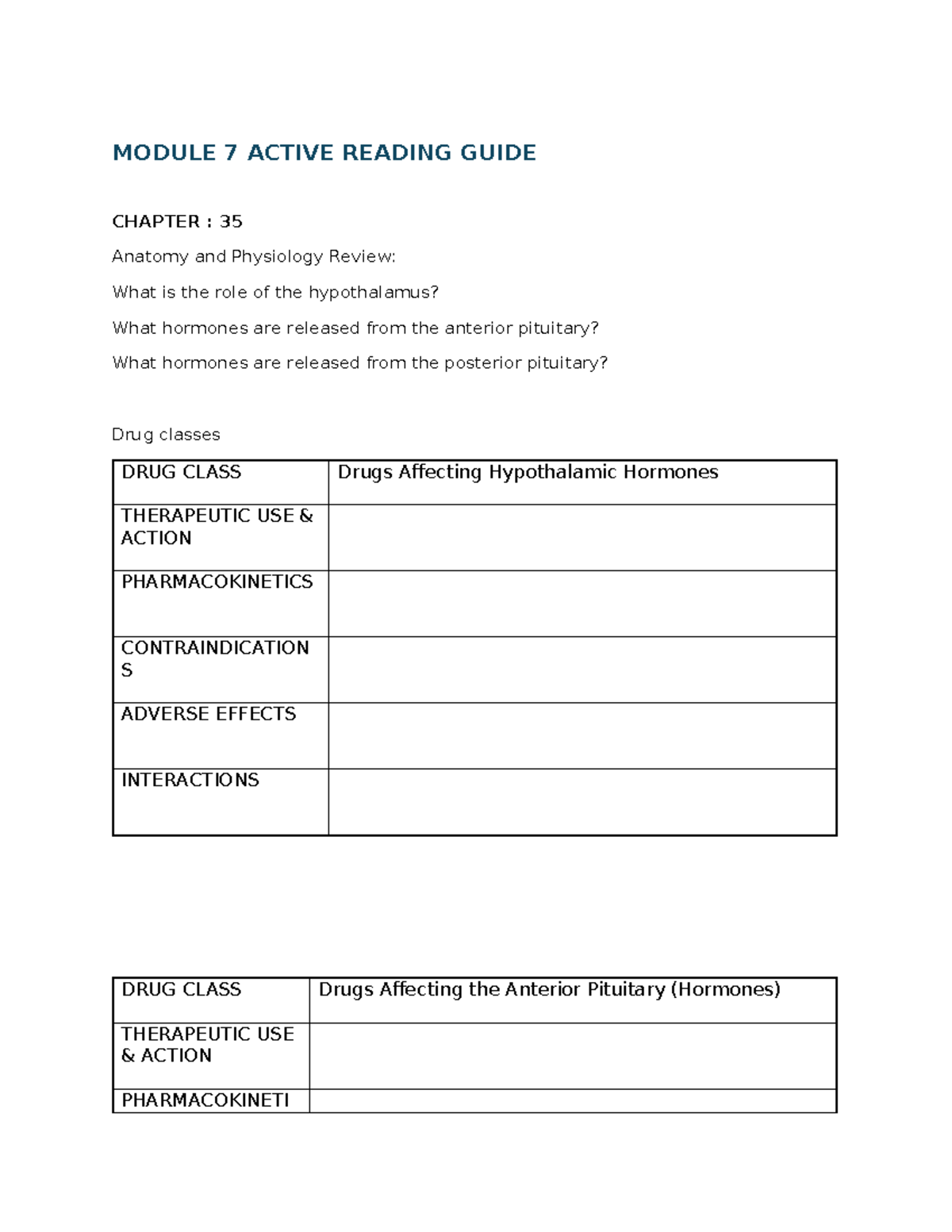 Module 7 Active Reading Guide: Anatomy & Physiology Key Concepts - Studocu