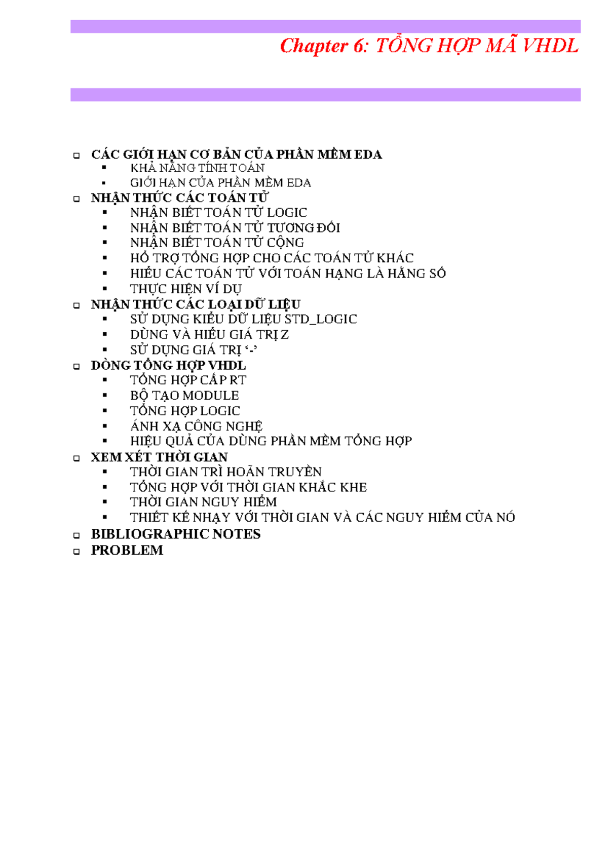 Chapter 6: Tổng Hợp Mã VHDL - Khả Năng và Giới Hạn Của Phần Mềm EDA - Studocu