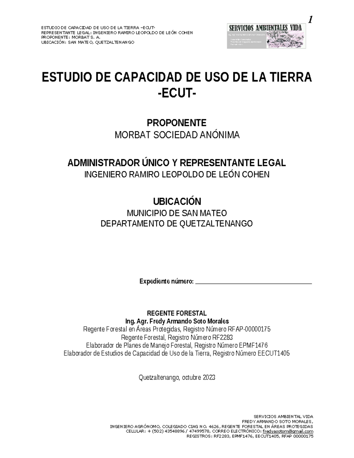 ECUT - Estudio de Capacidad de Uso de la Tierra en San Mateo, 2023 ...