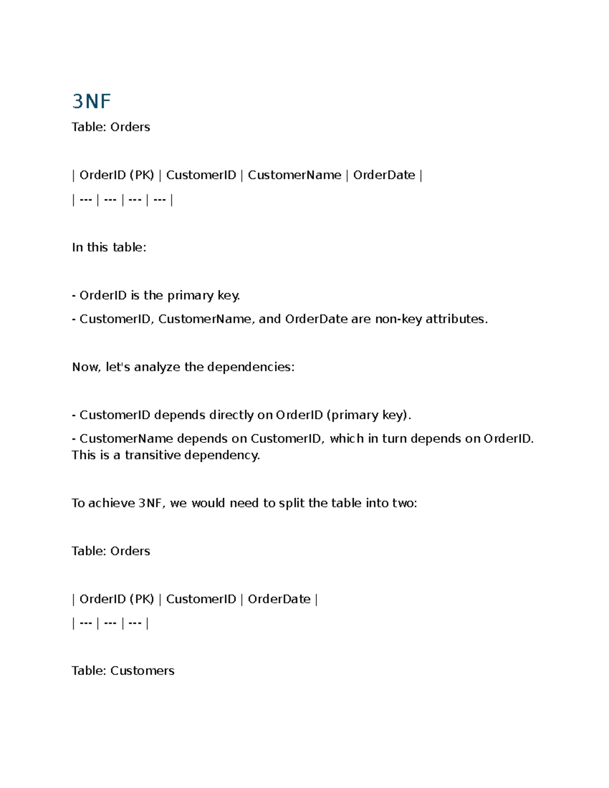 Normalization: Achieving 3NF & 2NF in Database Design - Cambridge AS ...