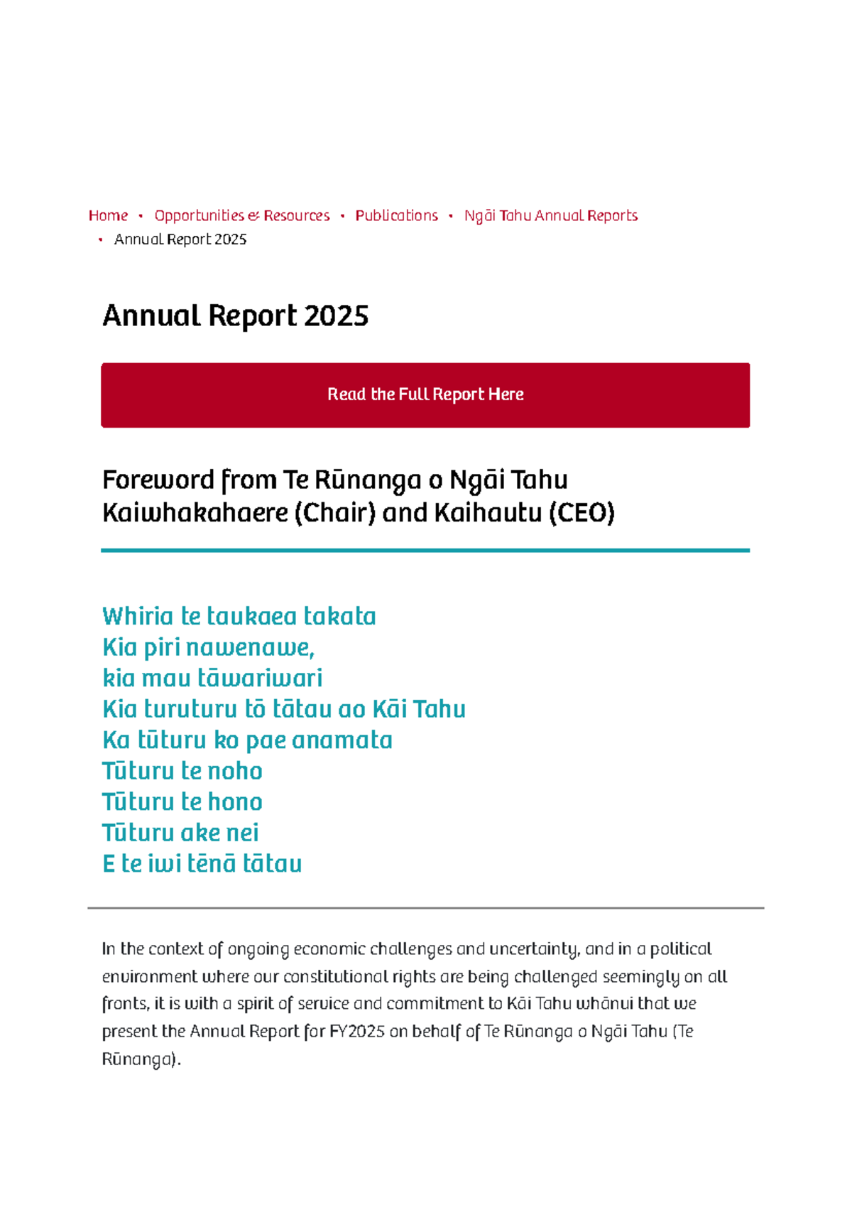 Annual Report 2025: Te Rūnanga o Ngāi Tahu Insights and Updates - Studocu