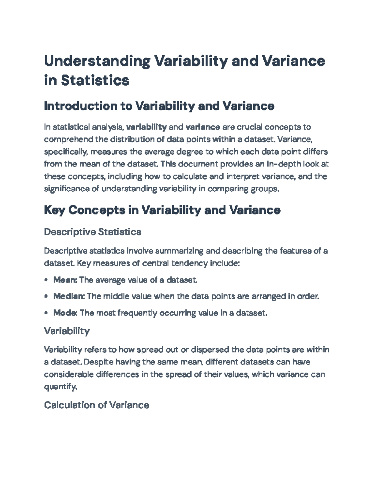 Understanding Variability and Variance in Statistics (PSY1205 ...
