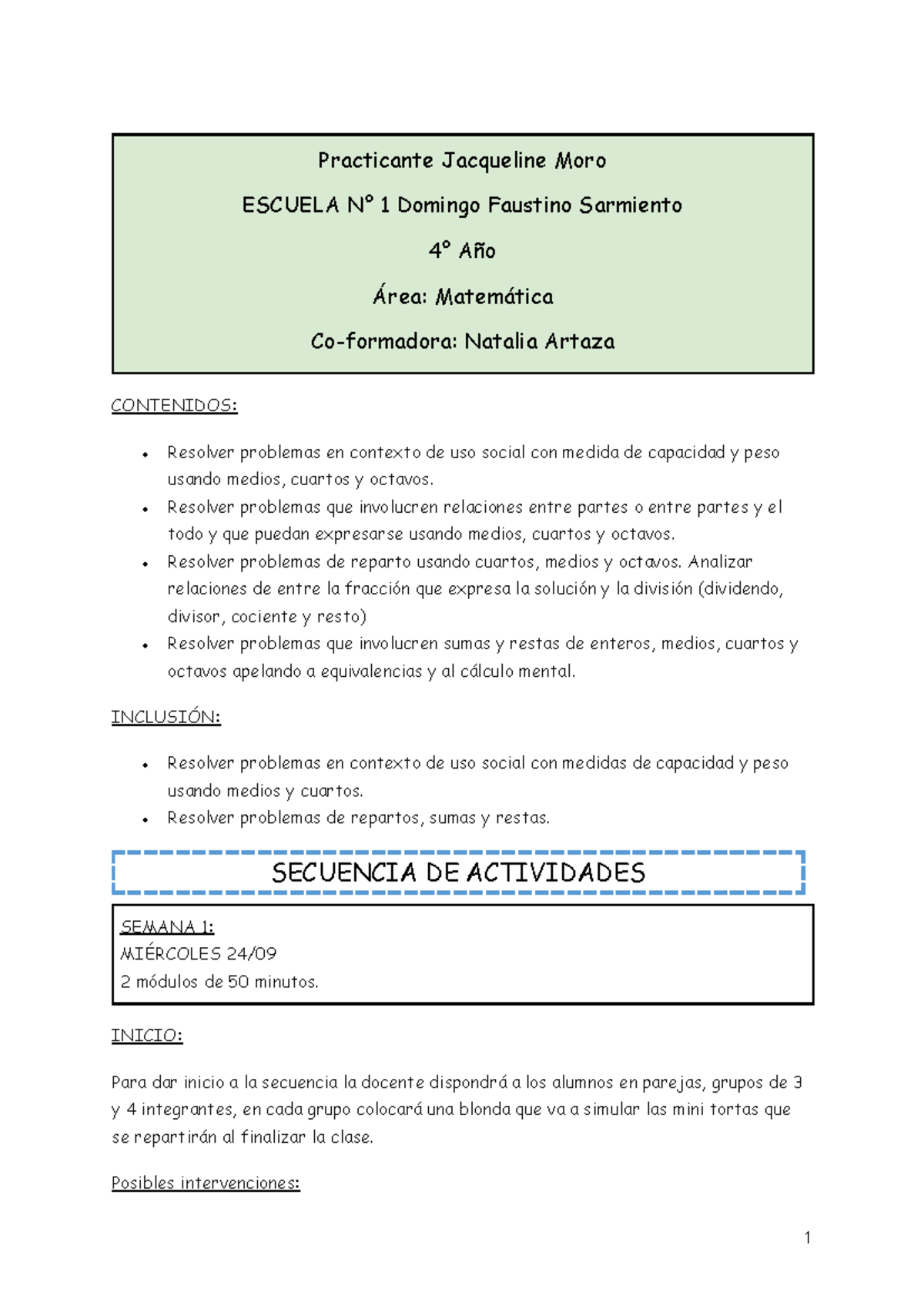 Fracciones y Reparto: Actividades para 4to Grado - Matemática - Studocu