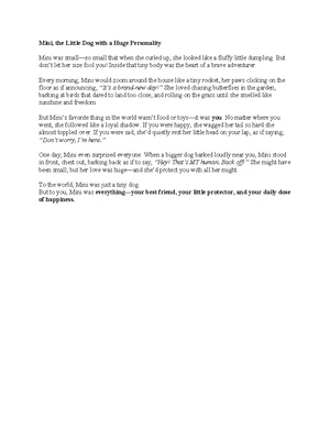 Tiger Commando: The Brave Pup and His Heroic Heart - STORY - Studocu