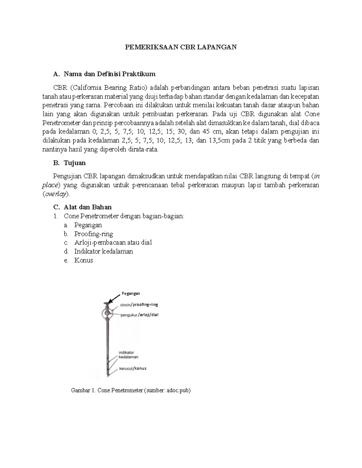 CBR KEL. 1 FIX - Laporan Praktikum CBR Tanah: Hasil dan Analisis - Studocu