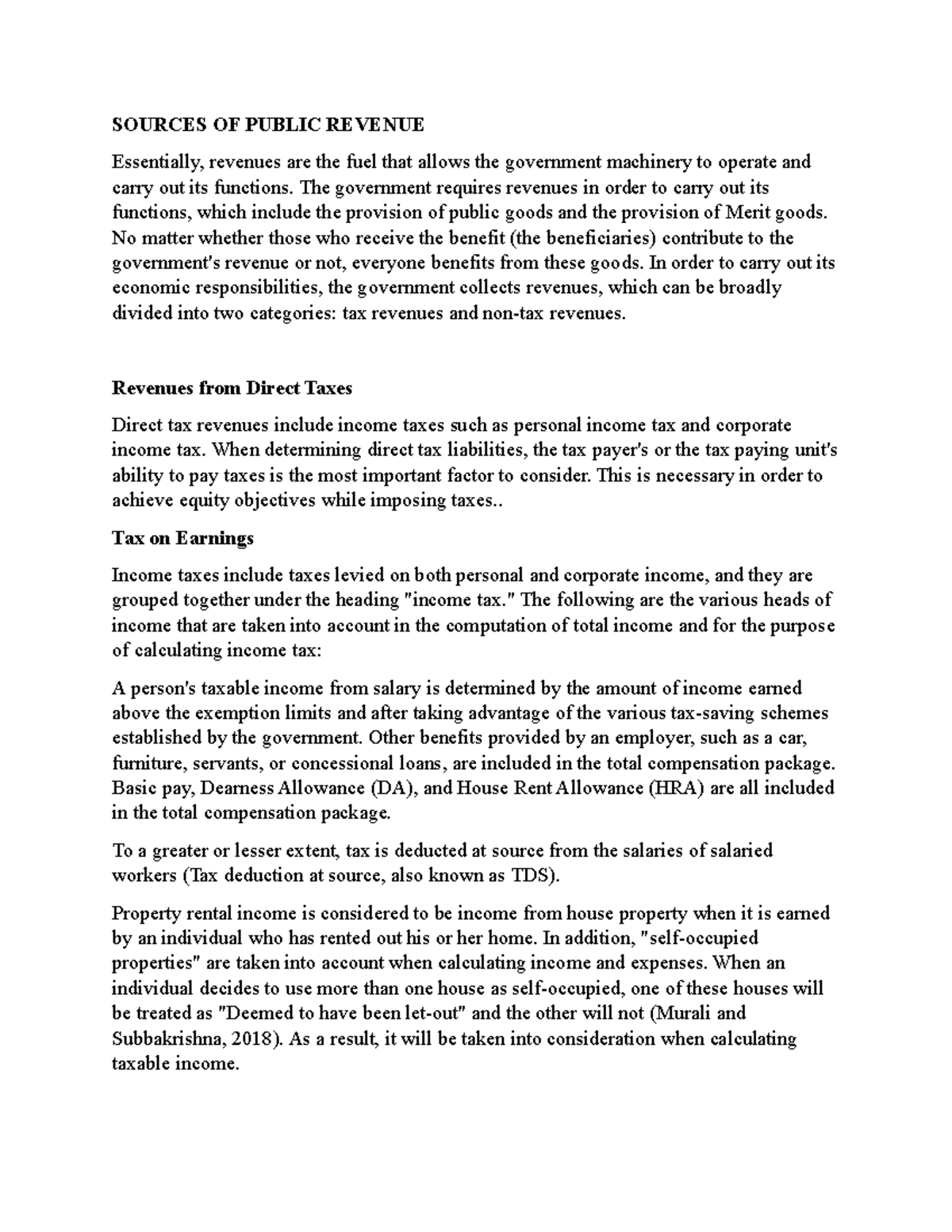 Sources of Public Revenue: Understanding Tax and Non-Tax Revenues - Studocu