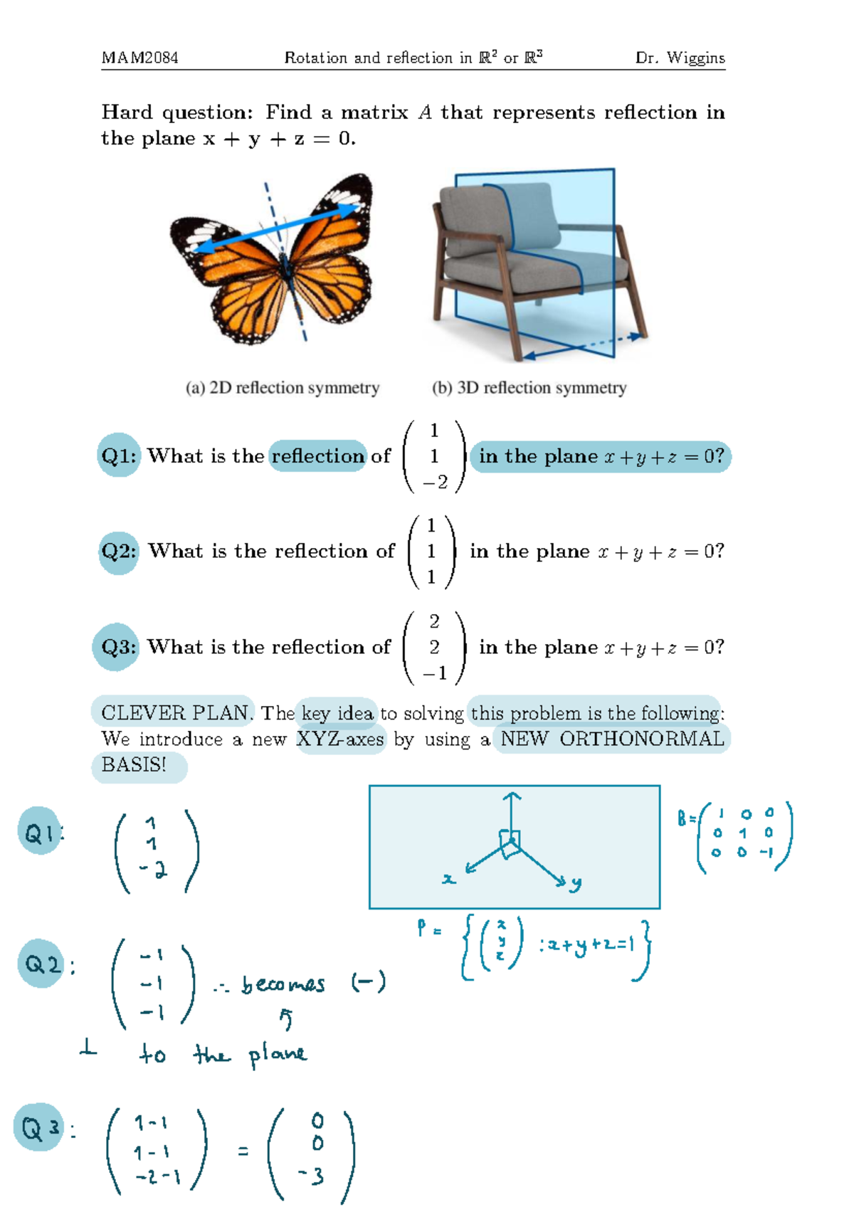 MAM2084 Lesson 31: Rotation and Reflection in R² and R³ - Studocu