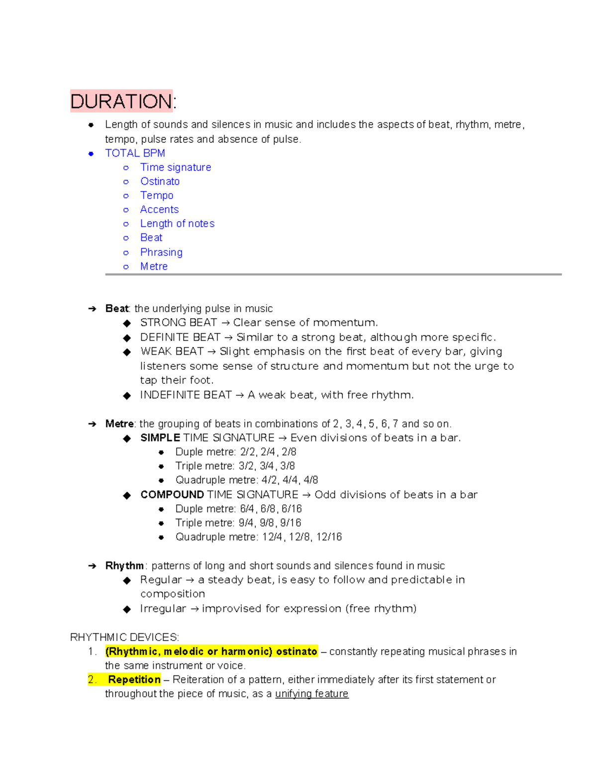 Music 1 Concepts Notes - Trials Study Guide - Studocu