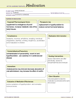 System disorder - ati template - ACTIVE LEARNING TEMPLATES System ...
