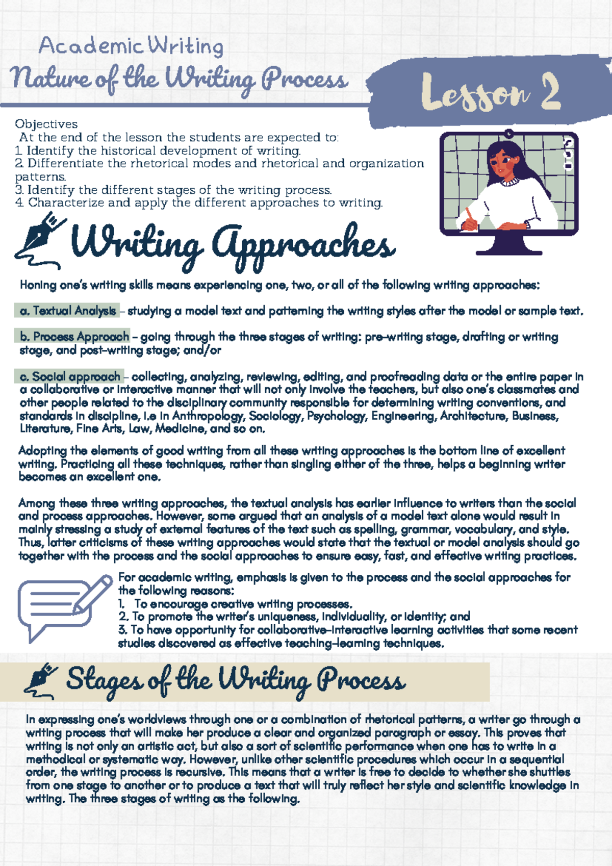 Academic Writing Lesson 2 - Academic Writing Nature of the Writing ...