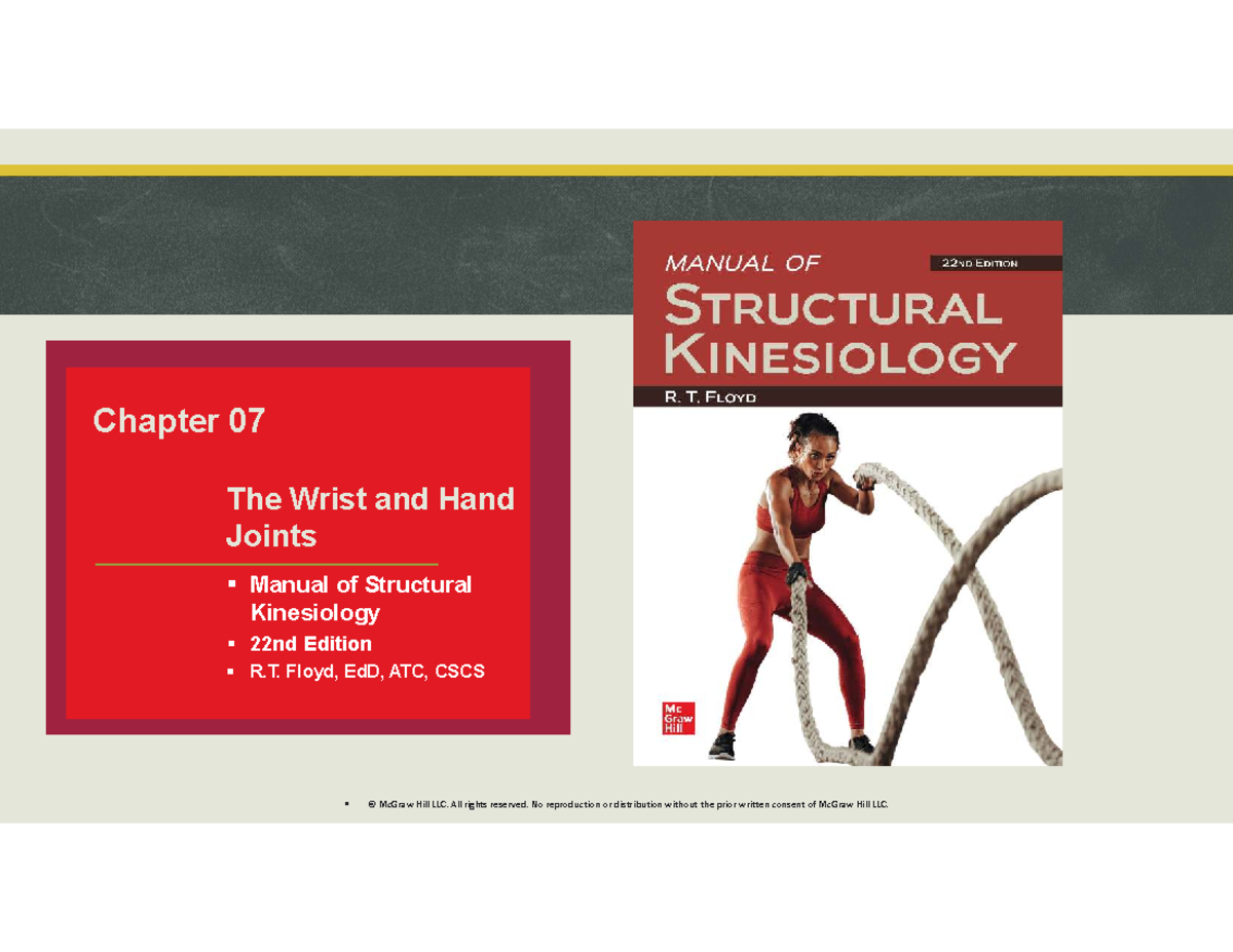 Chapter 07: Wrist and Hand Joints - Notes (Kinesiology 22nd Ed.) - Studocu