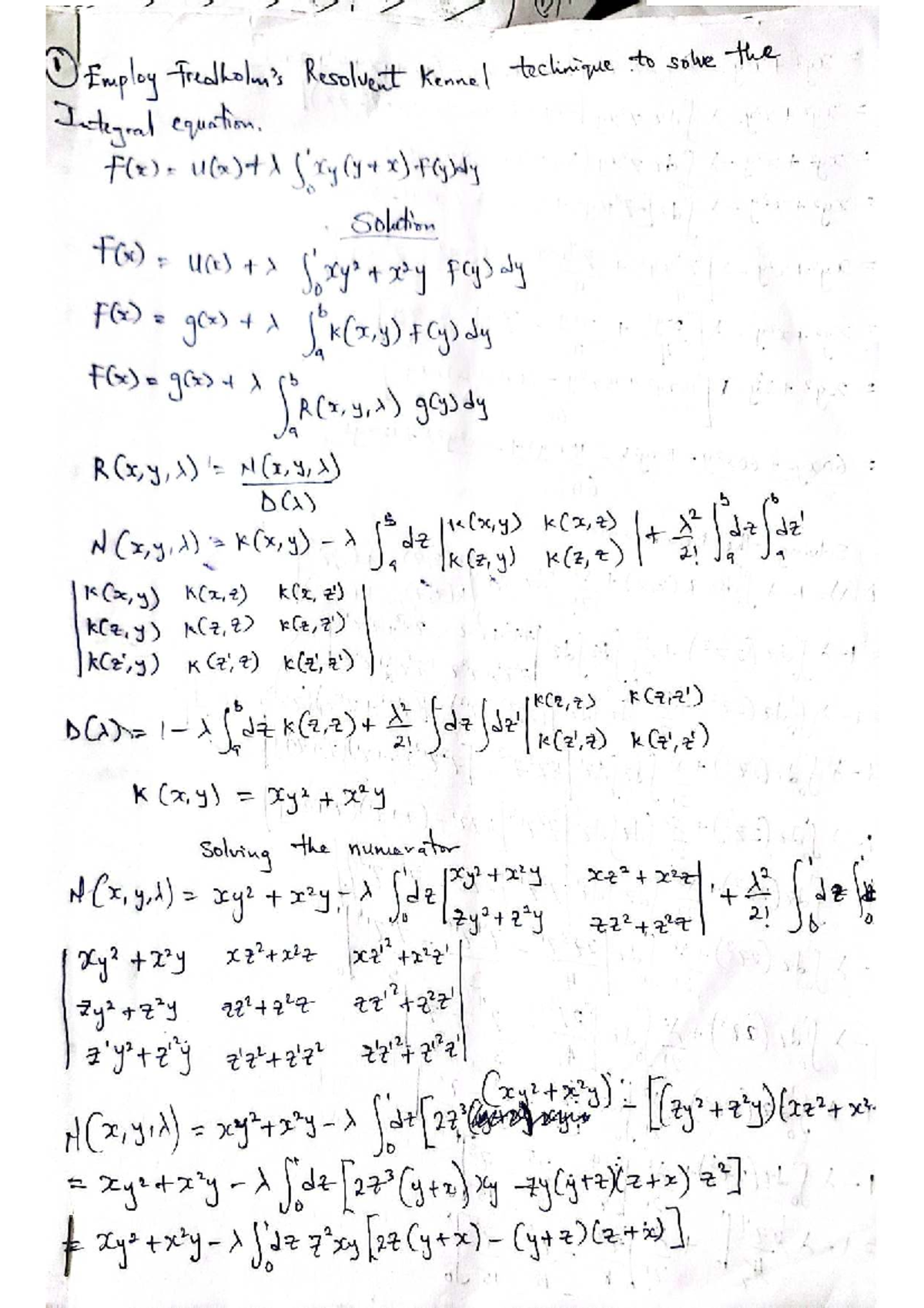 Employing the Resolvent Kennel Technique for Integral Equations in Phy412 - Studocu