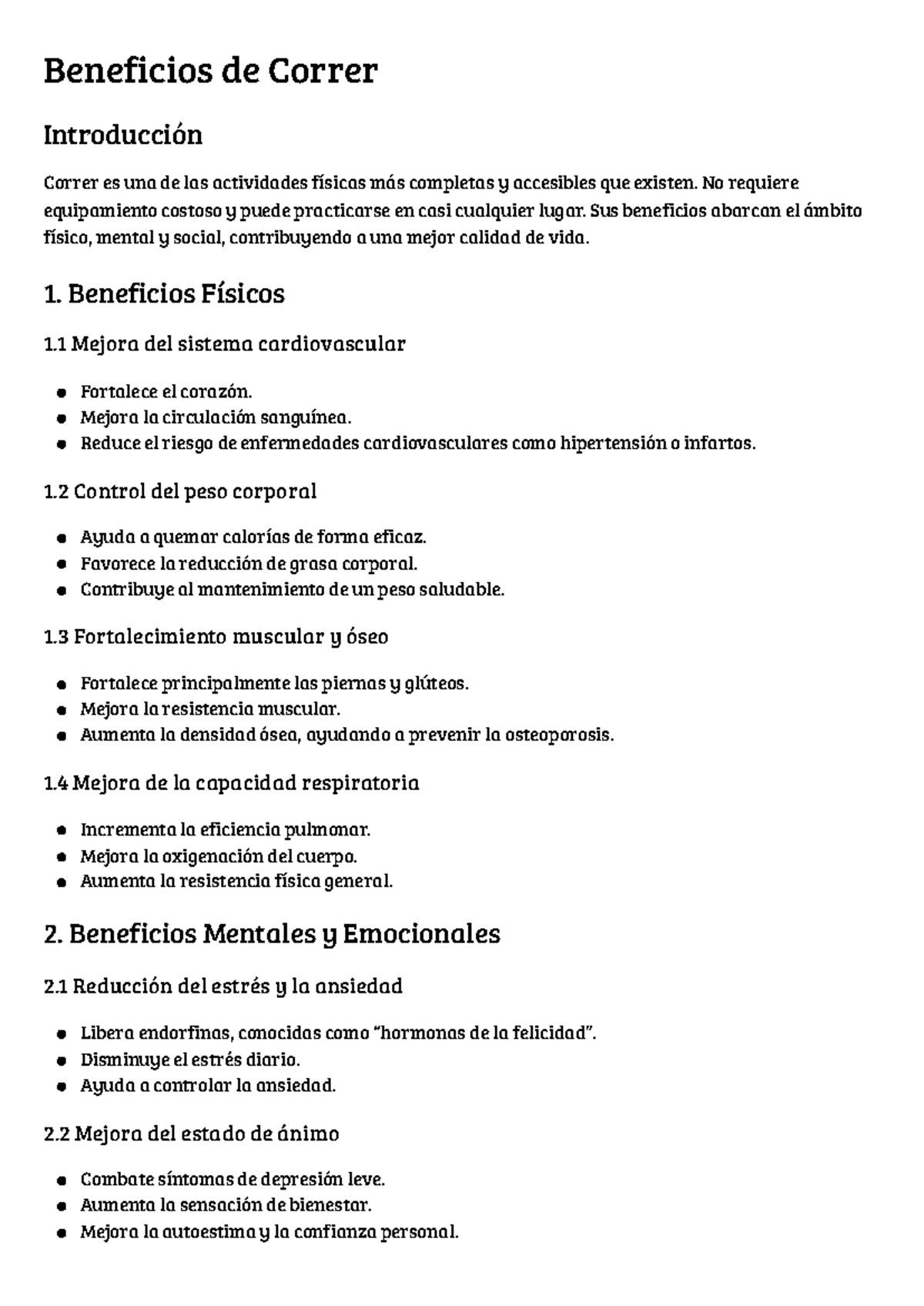 Beneficios de Correr: Impacto en Salud y Bienestar - Studocu