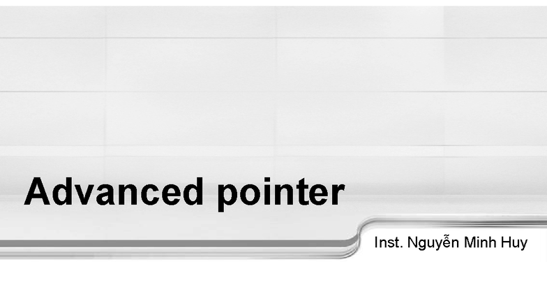 IP-08 Advanced Pointer Techniques in Programming Fundamentals - Studocu