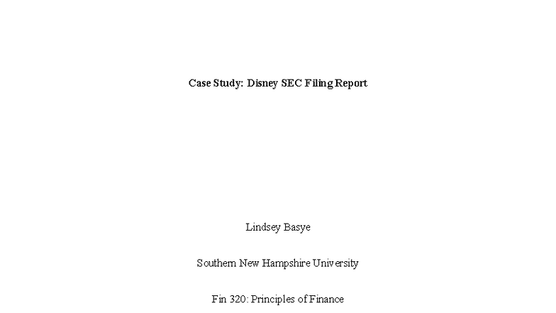 Case Study: Disney Financial Risks Analysis (Fin 320) - Studocu