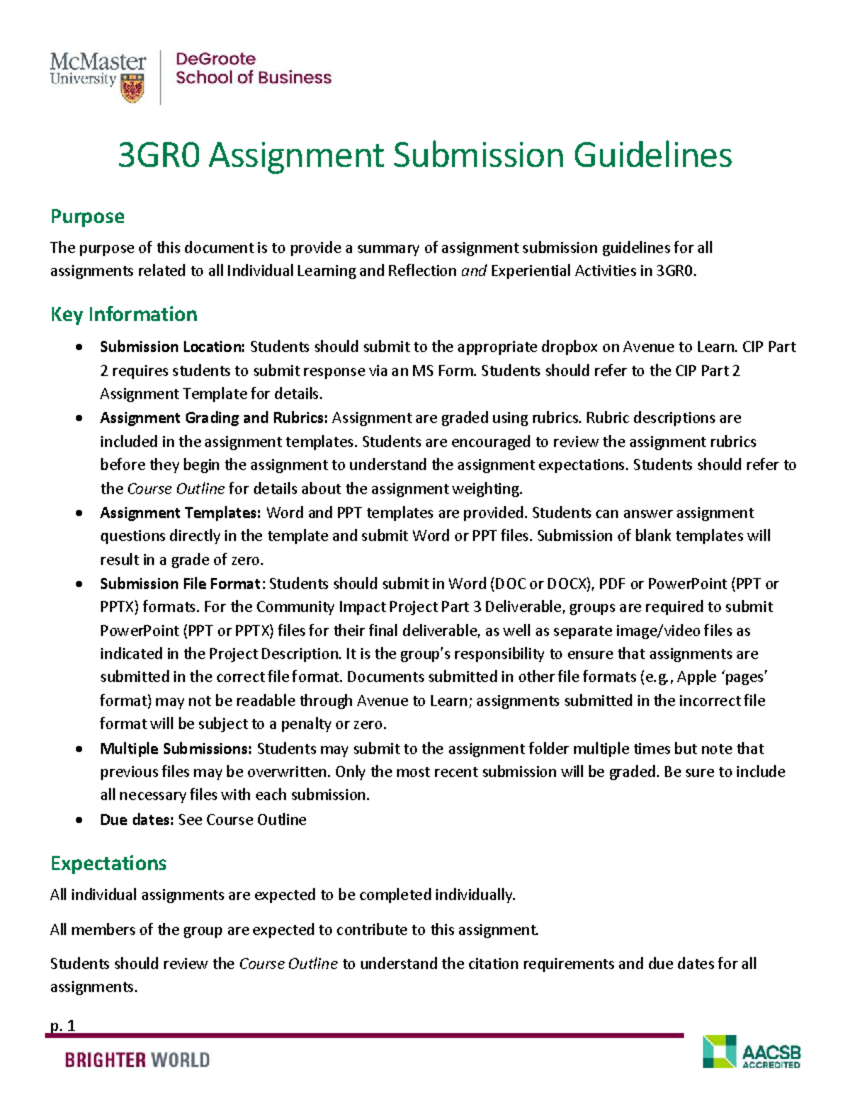 3GR0 Assignment Submission Guidelines for F25 Courses - Studocu