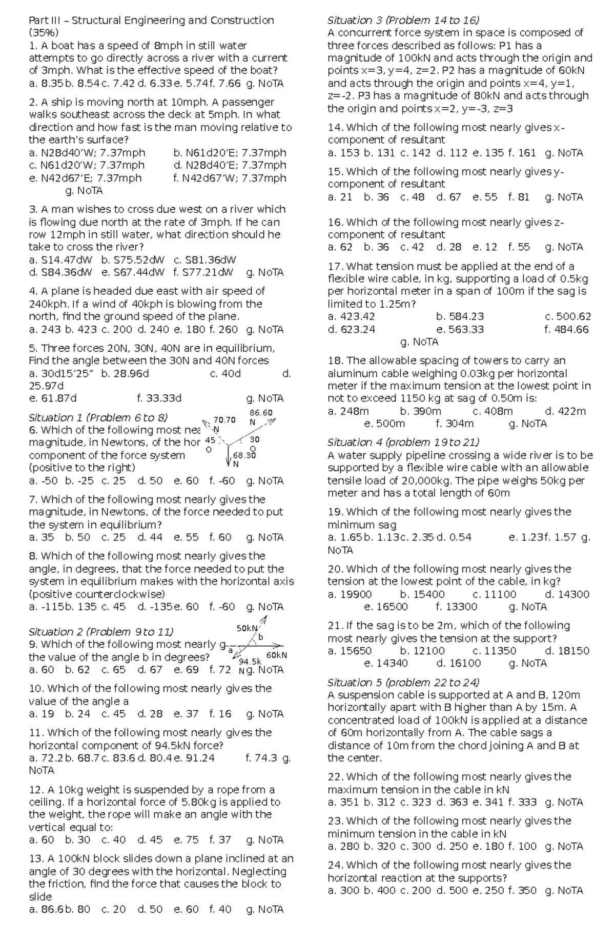 Structural Engineering Exam Questions Set 1 (ENG 101) - Studocu