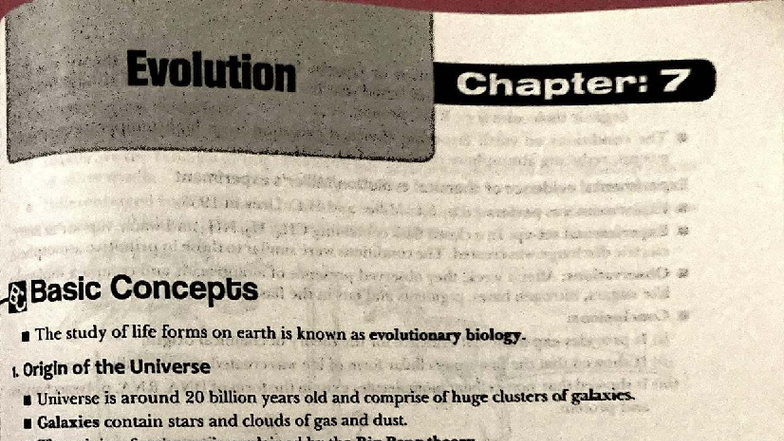 Evolution - Chapter 7: Basic Concepts in Evolutionary Biology - Studocu