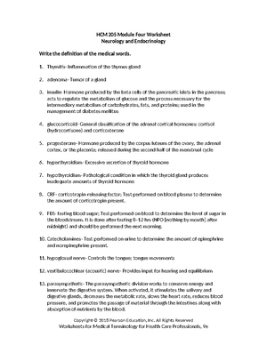 Module Seven Worksheet - HCM 205 Module Seven Worksheet Genitourinary ...