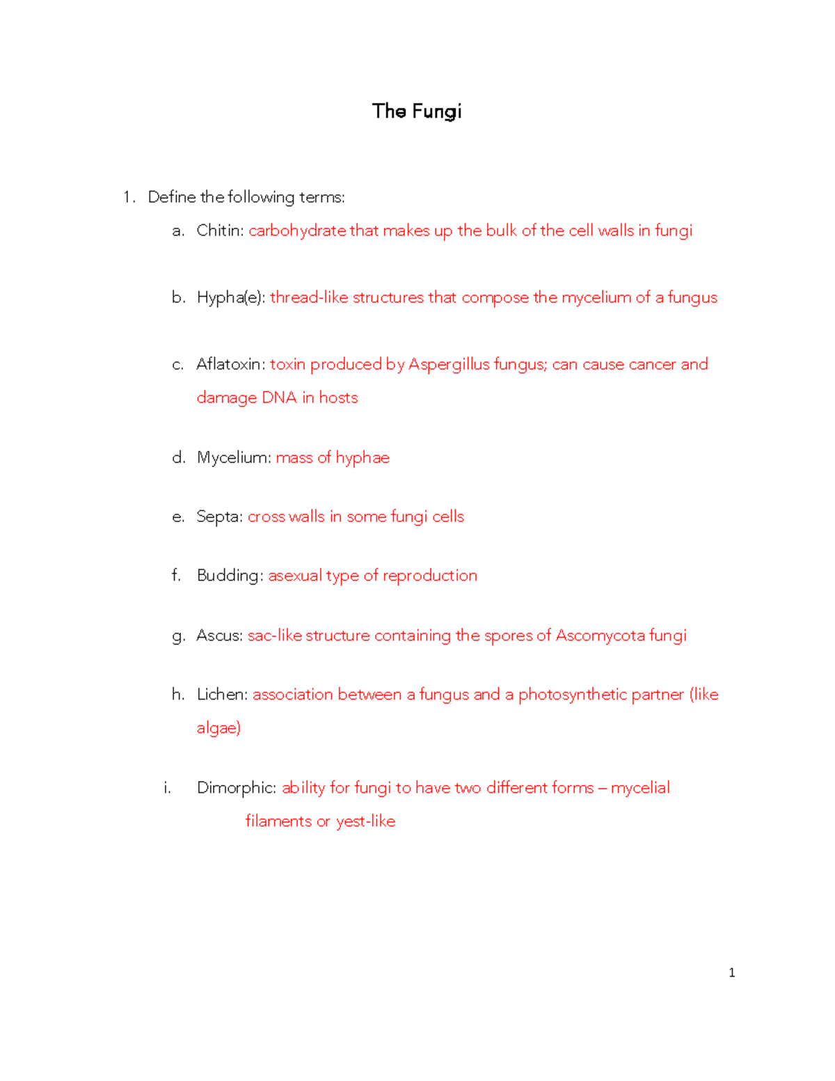 Fungi Classification & Human Diseases: BIO 101 Summary Notes - Studocu