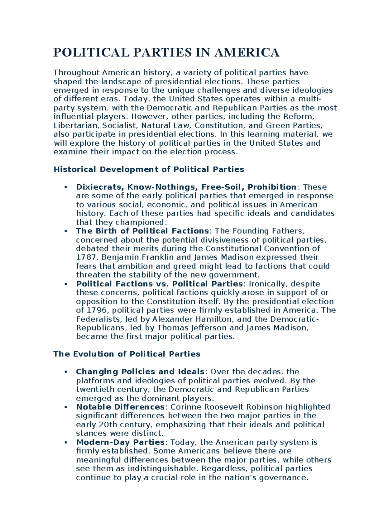 US Politics: The Evolution and Role of Political Parties in Elections ...