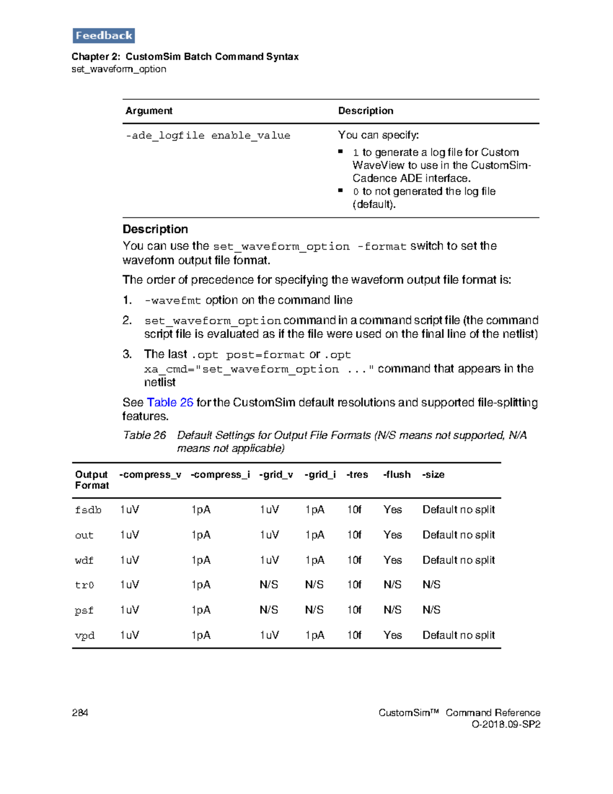 Chapter 2: CustomSim Batch Command Syntax & set_waveform_option - Studocu
