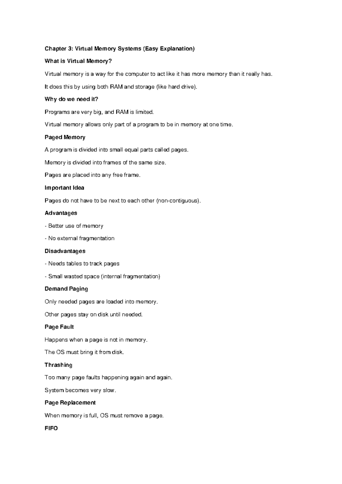 Chapter 3: Virtual Memory Systems - Easy Explanation - Studocu