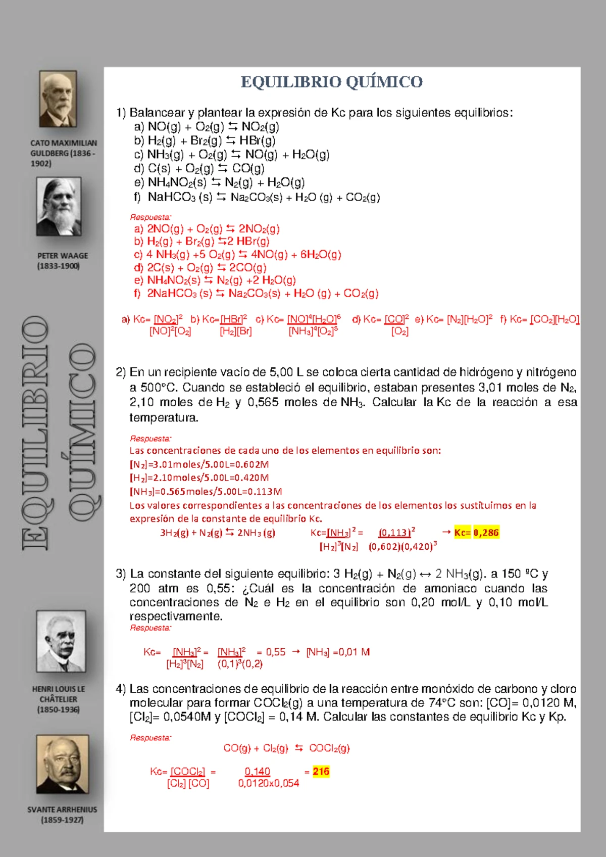 Ejercicios Resueltos de Equilibrio Químico 1 - Ejercicios Resueltos Ejercicio Resuelto ...